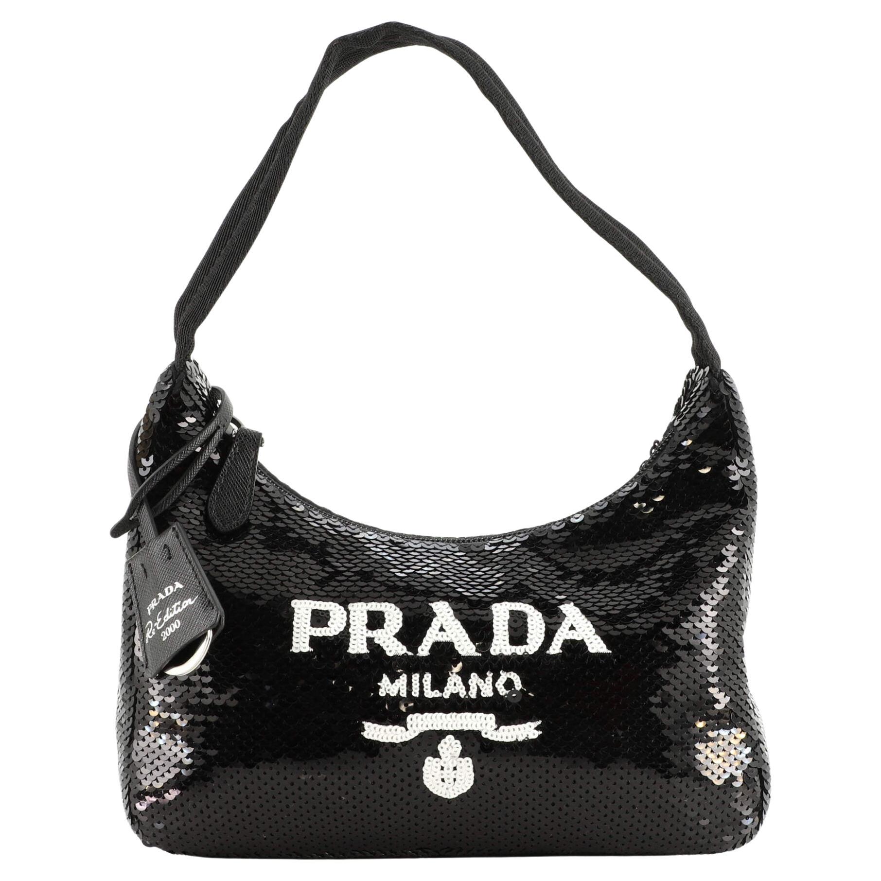 Prada Grommet Chain Hobo Vitello Daino Small For Sale at 1stDibs