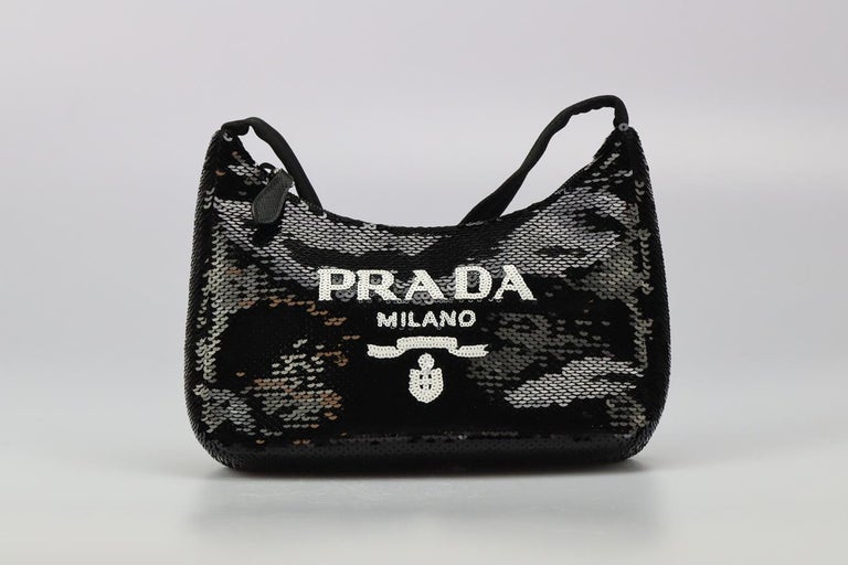 Prada Re-edition 2000 Sequined Nylon Shoulder Bag For Sale at 1stDibs