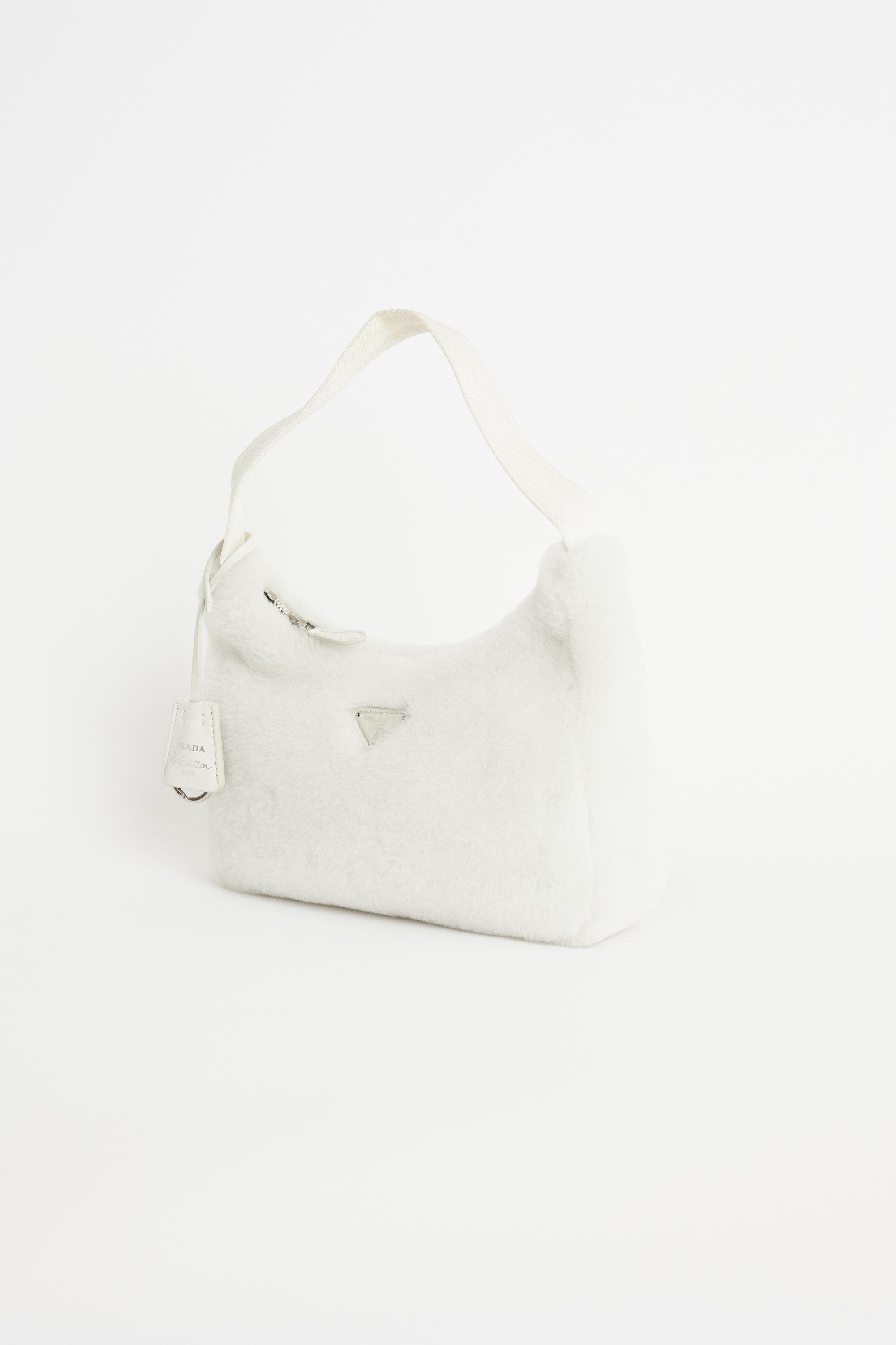 Prada Re-edition Shearling Hobo Bag For Sale at 1stDibs