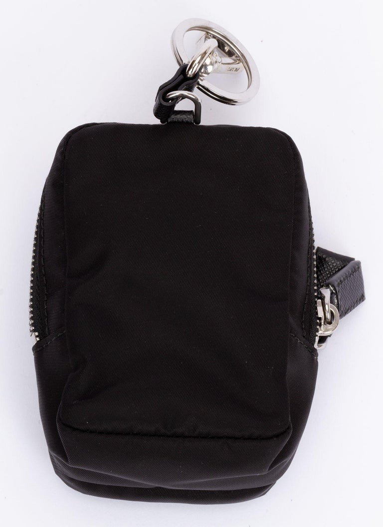 Prada Re-Nylon Mini Pouch-Bag Charm For Sale at 1stDibs