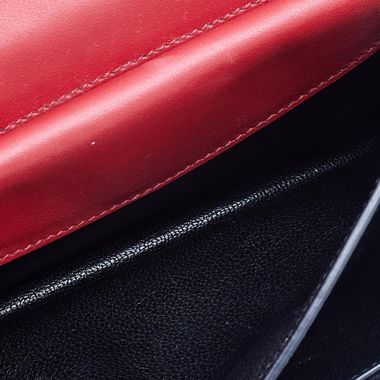 Prada Red/Black Leather Cahier Flap Shoulder Bag at 1stDibs