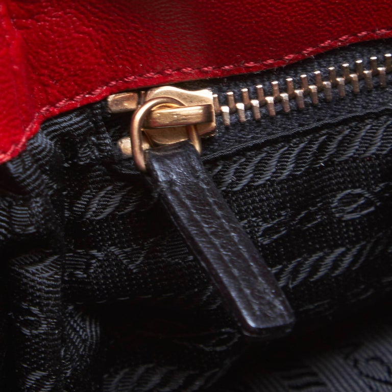 Prada Red Calf Leather 18 Carat Gold-Toned Eyelet Handbag at 1stDibs ...