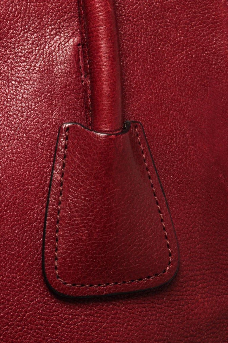 Prada Red Calf Twin Pocket Tote Bag For Sale at 1stDibs