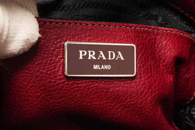 Prada Red Calf Twin Pocket Tote Bag For Sale at 1stDibs