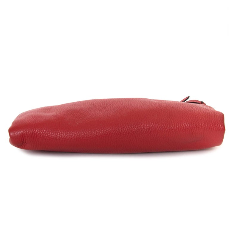 Prada Red Leather Clutch For Sale at 1stDibs