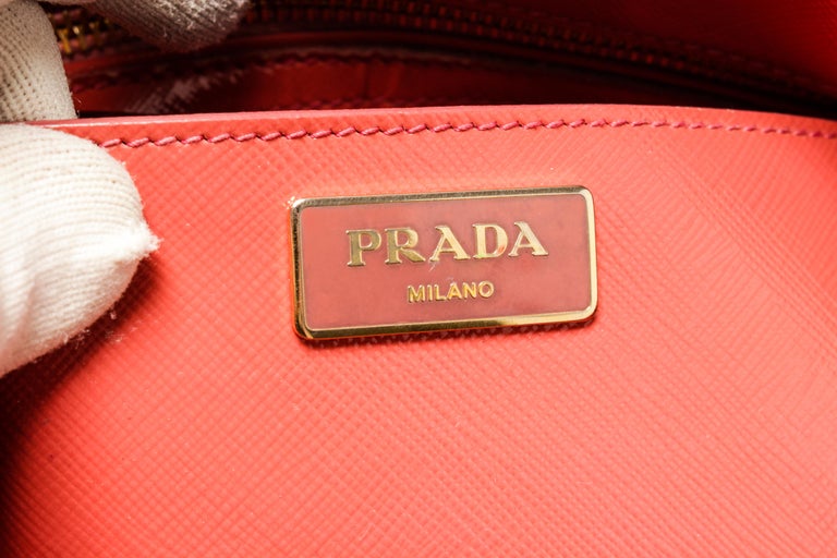 Prada Red Leather Medium Tote Bag at 1stDibs