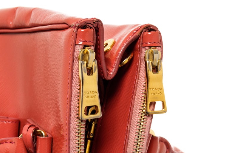 Prada Red Leather Medium Tote Bag at 1stDibs