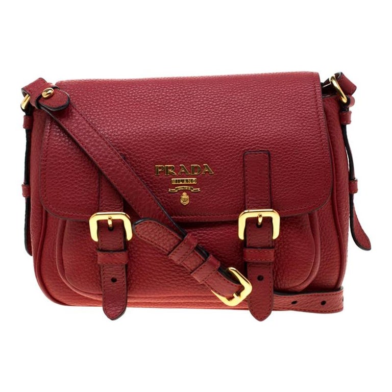 Red Leather Prada Handbag | semashow.com
