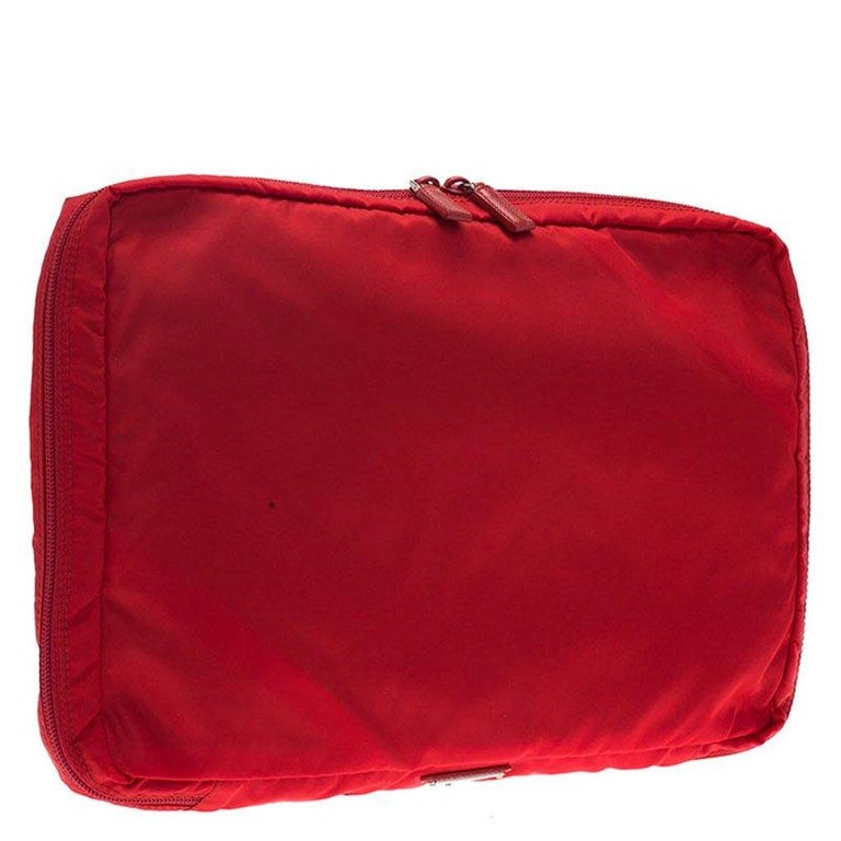 Prada Red Nylon Laptop Case For Sale at 1stDibs