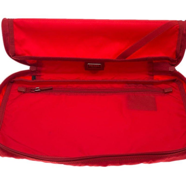 Prada Red Nylon Laptop Case For Sale at 1stDibs