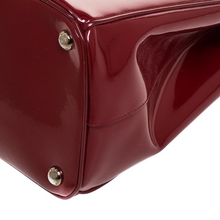 Prada Red Patent Leather Front Pocket Double Zip Lux Tote at 1stDibs