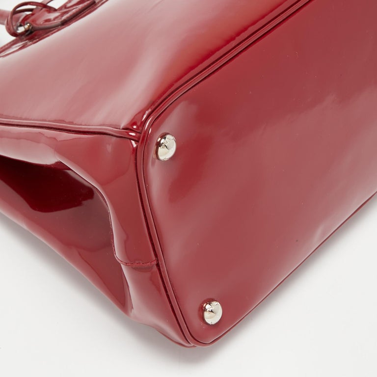 Prada Red Patent Leather Large Galleria Double Zip Tote For Sale at 1stDibs