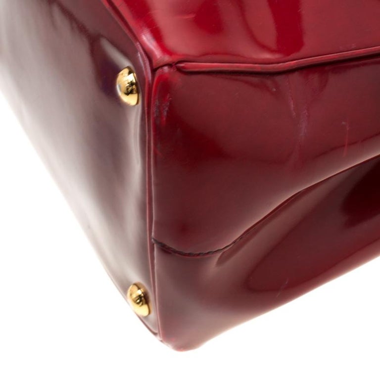 Prada Red Patent Spazzolato Leather Large Double Zip Tote at 1stDibs ...