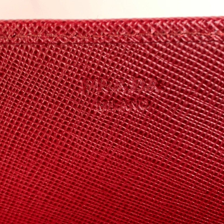 Prada Red Saffiano Leather Continental Wallet on Chain Woc For Sale at ...