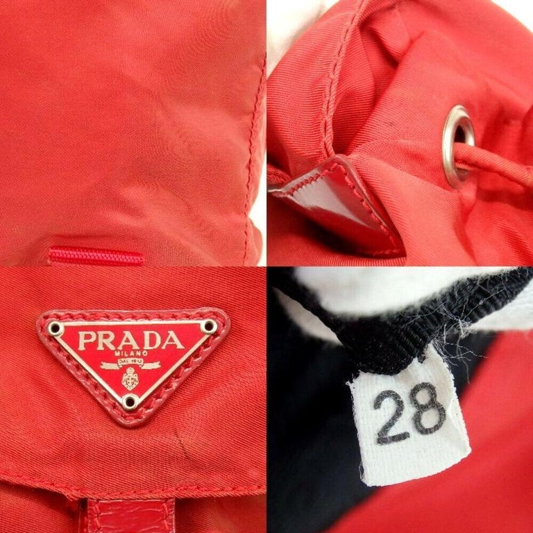 Prada Red Twin Pocket Backpack Tessuto Bookbag 858404 at 1stDibs ...