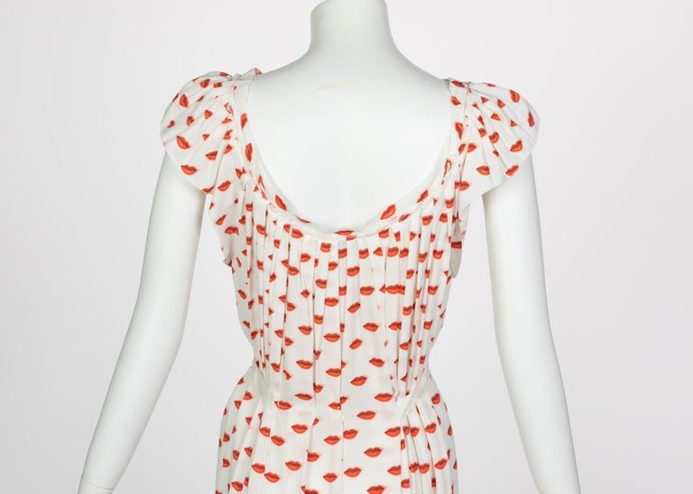 Prada Red White Lips Print Mini Dress Resort, 2012 For Sale at 1stDibs