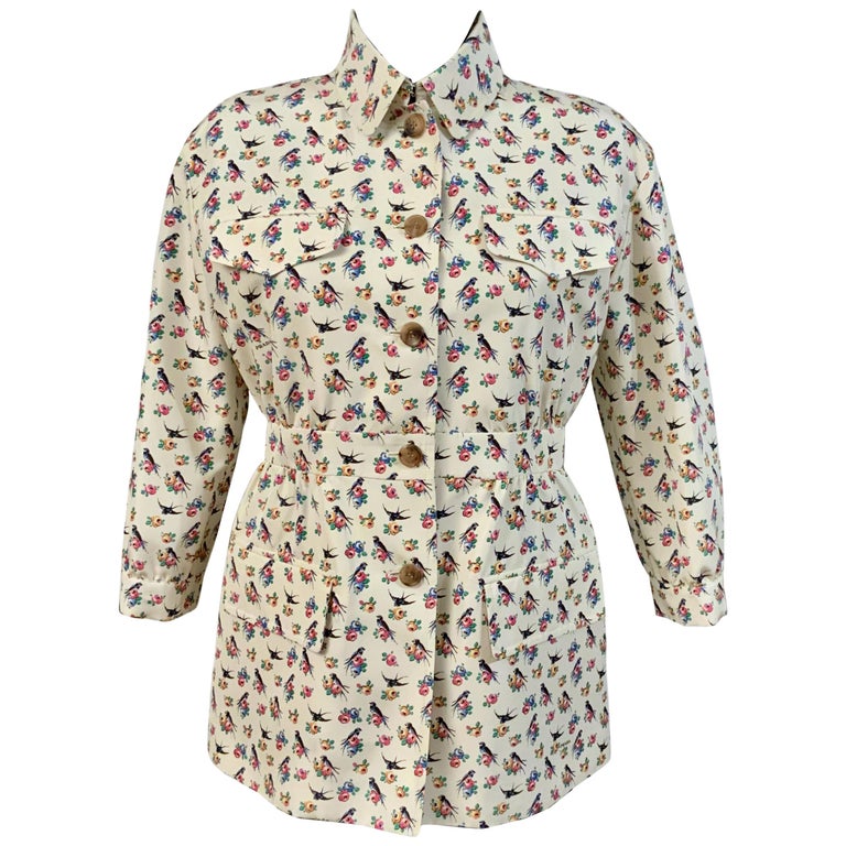 Prada Resort 2020 Floral Print Silk Jacket at 1stDibs
