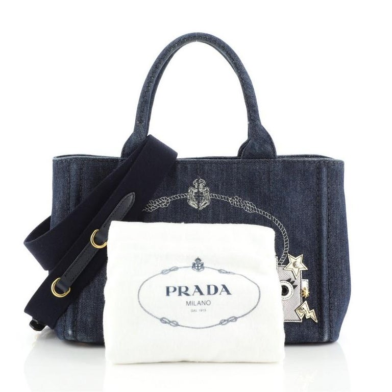 Prada Robot Convertible Tote Denim Small at 1stDibs