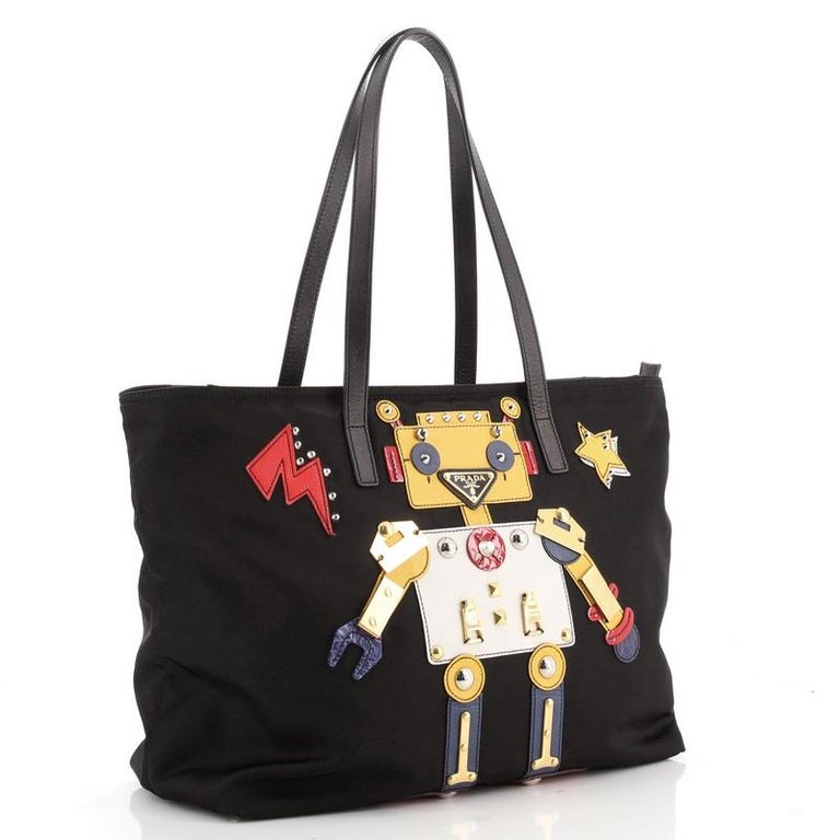Prada Robot Zip Tote Tessuto Medium at 1stDibs