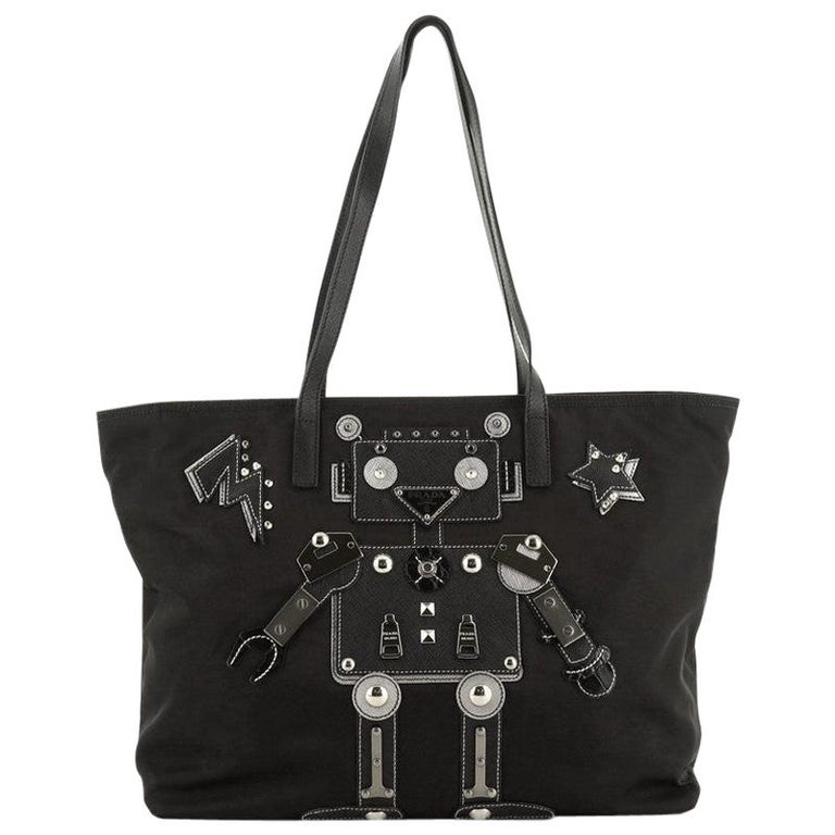 Prada Robot Zip Tote Tessuto Medium at 1stDibs