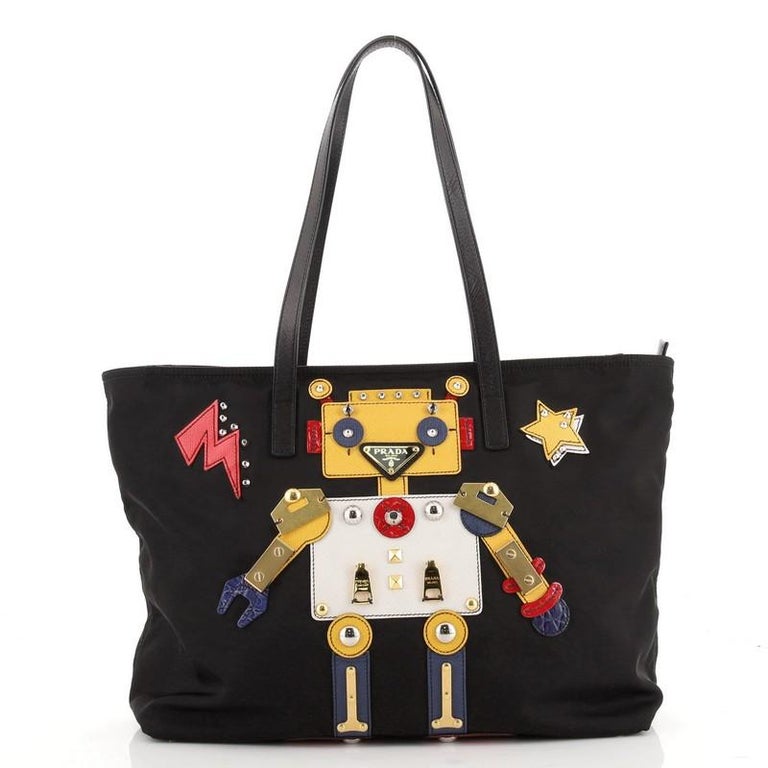 Prada Robot Zip Tote Tessuto Medium at 1stDibs