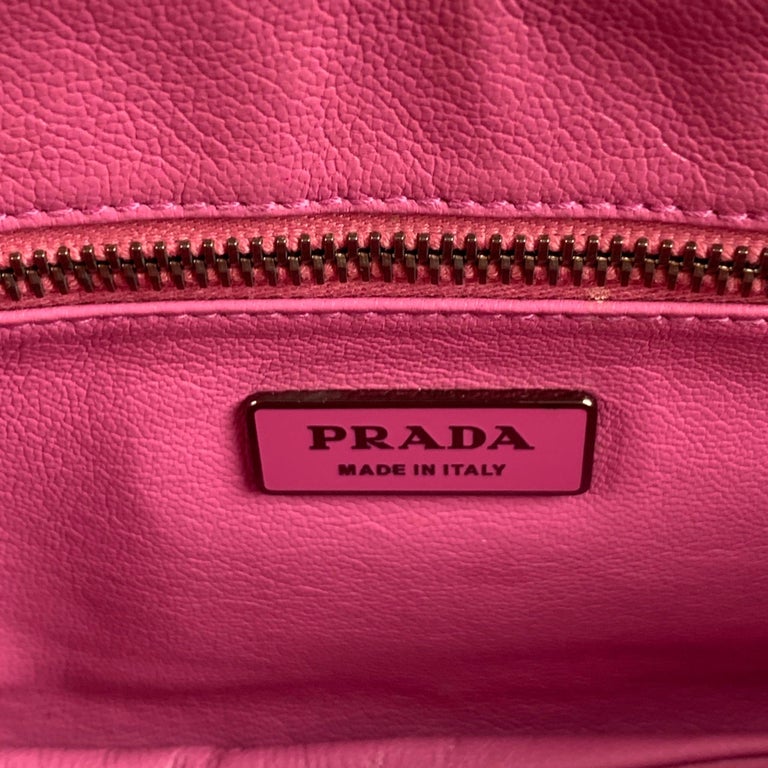 PRADA Rose Suede Shoulder Bag Handbag For Sale at 1stDibs