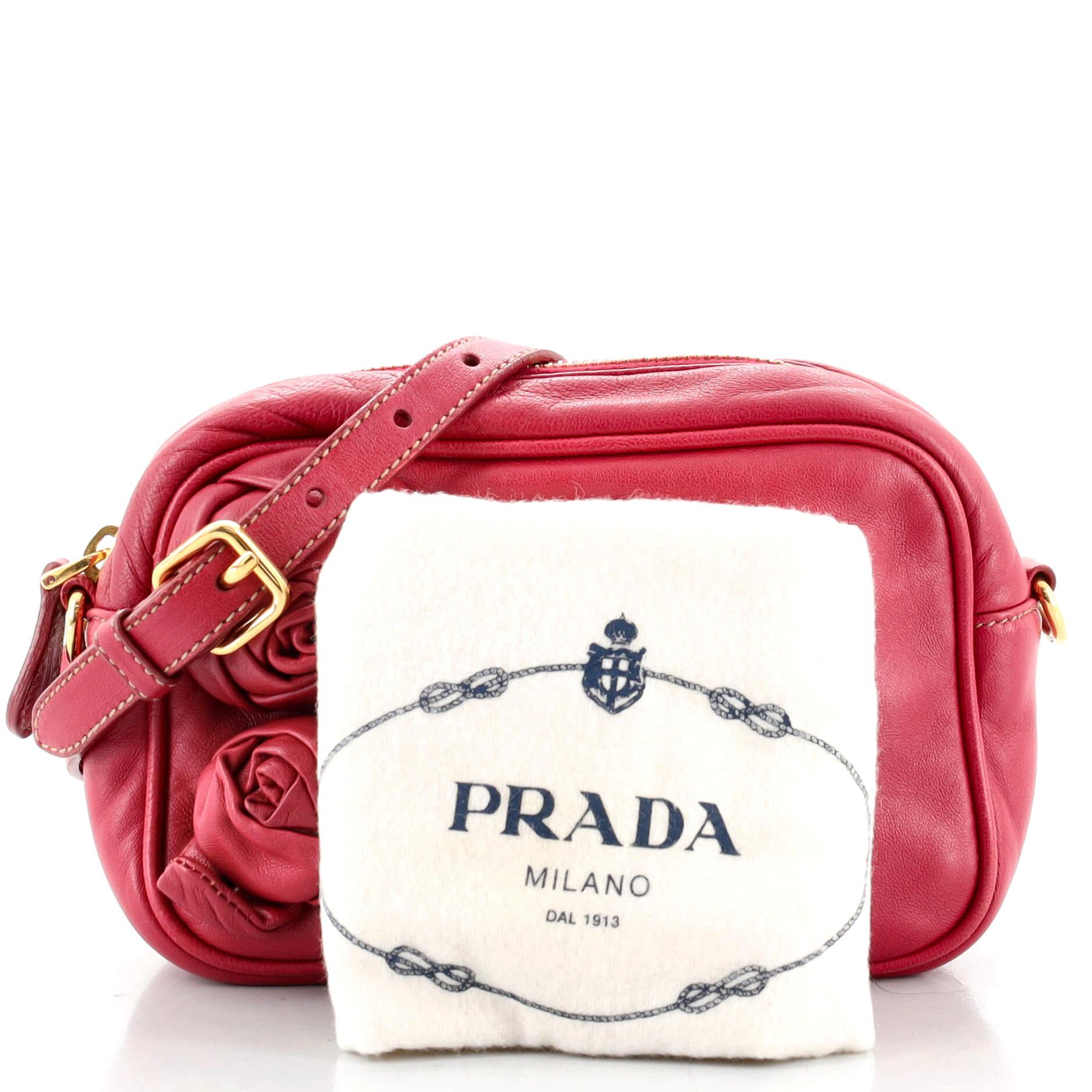Prada Rose Zip Crossbody Bag Leather Mini at 1stDibs | prada bag rose ...