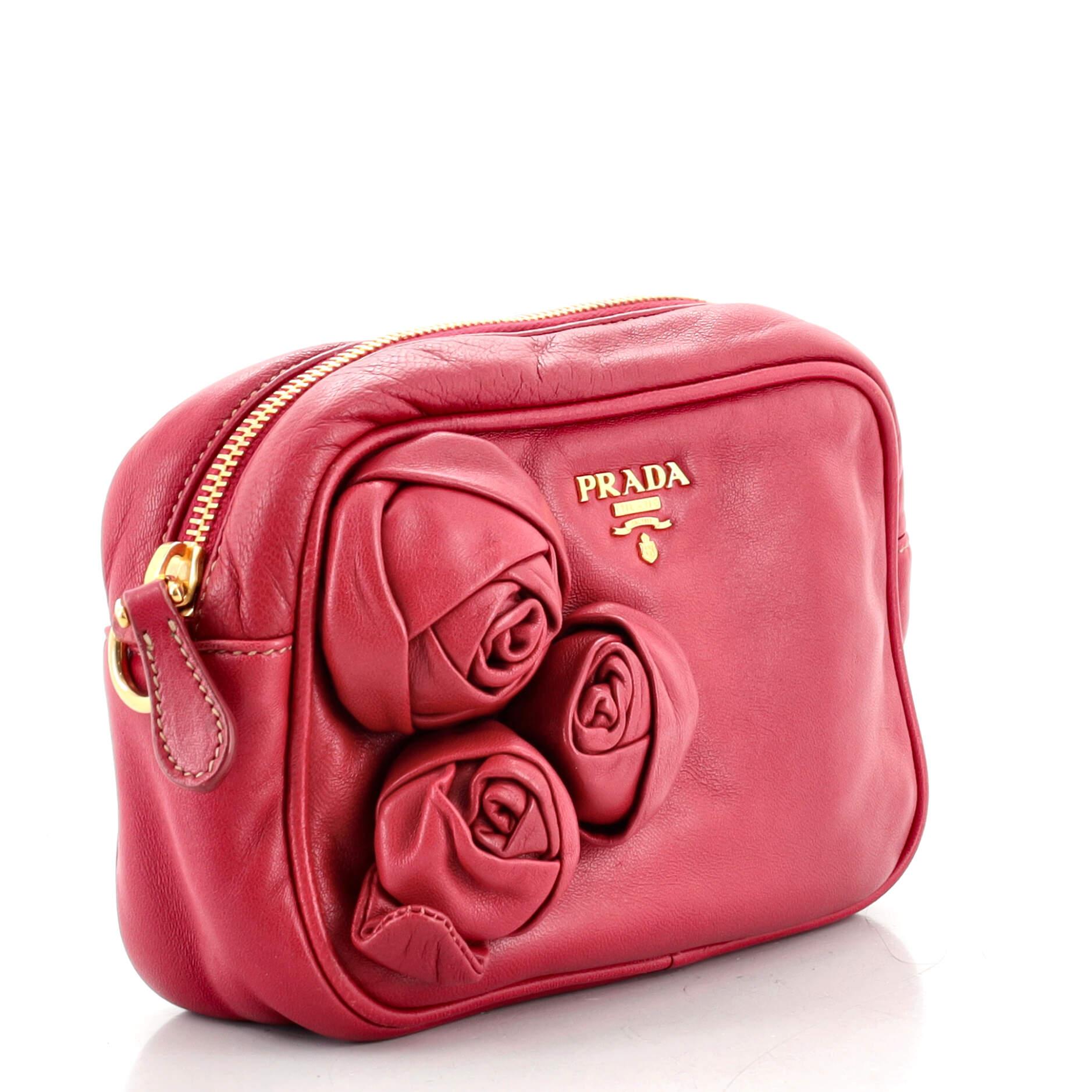 Prada Rose Zip Crossbody Bag Leather Mini at 1stDibs | prada bag rose ...