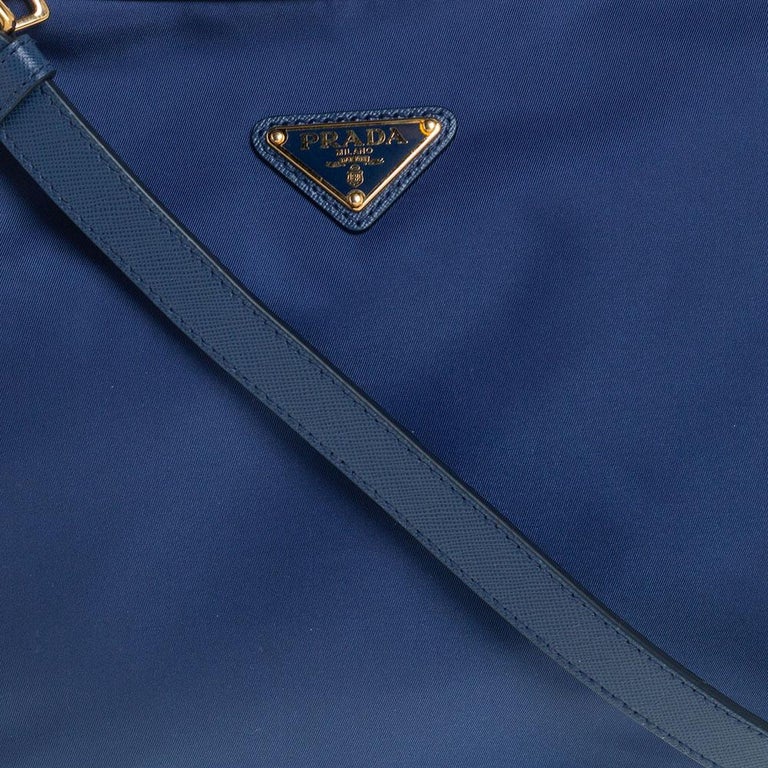 Prada Royal Blue Nylon and Leather Crossbody Bag at 1stDibs