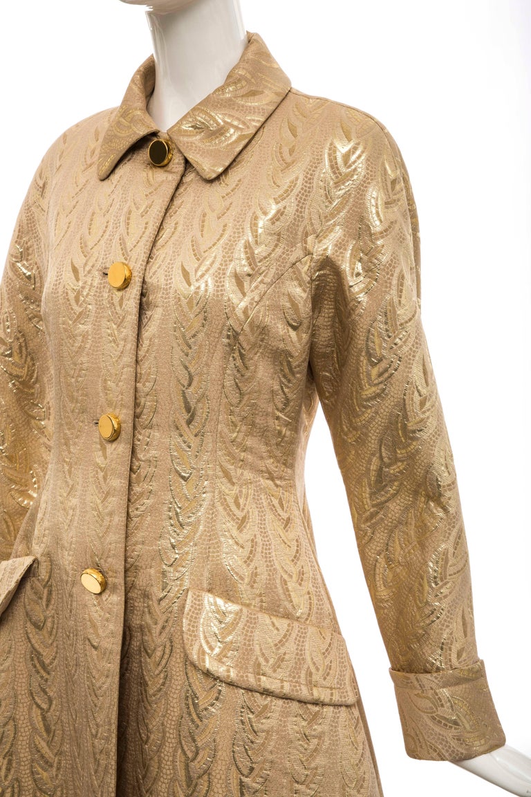 Prada Runway Gold Brocade Evening Coat, Fall 1992 For Sale at 1stDibs ...