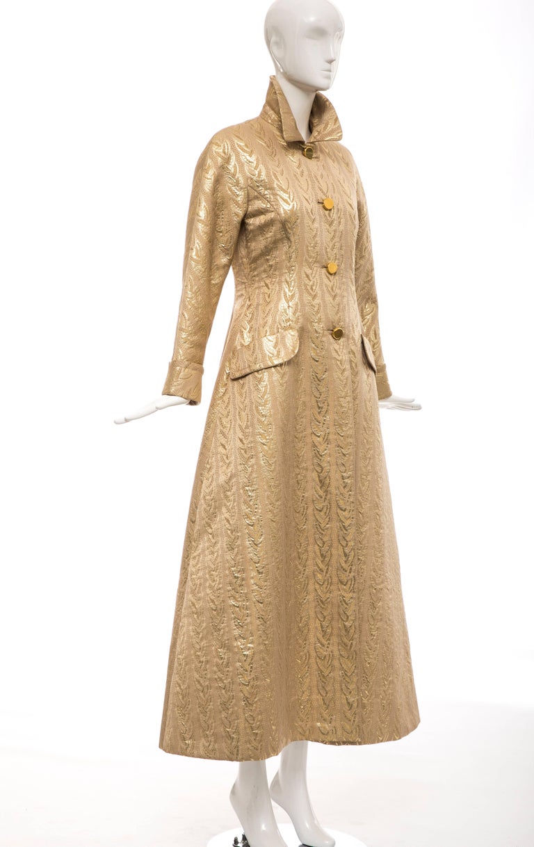 Prada Runway Gold Brocade Evening Coat, Fall 1992 For Sale at 1stDibs ...