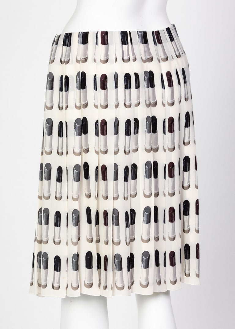 Prada Runway Lipstick Print Skirt Rare and Collectable Spring 2000 at ...