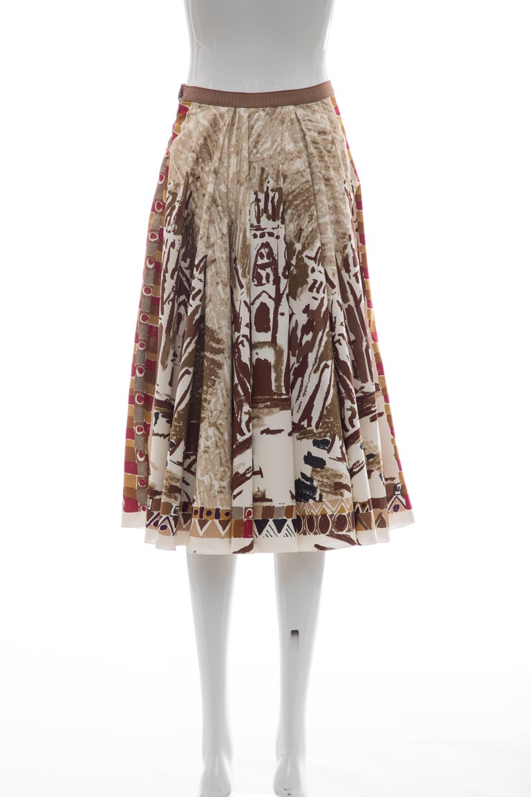 Prada Runway Tourist Scarf Print Cotton Circle Skirt, Spring - Summer ...