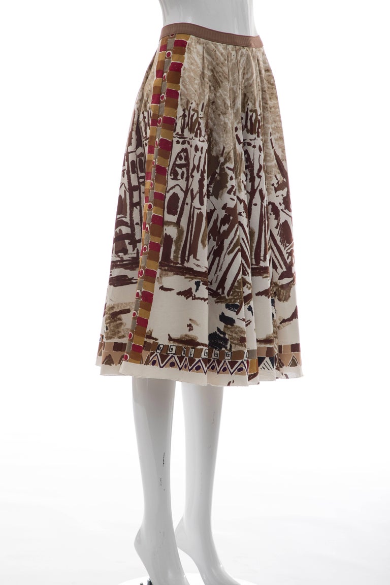 Prada Runway Tourist Scarf Print Cotton Circle Skirt, Spring - Summer ...