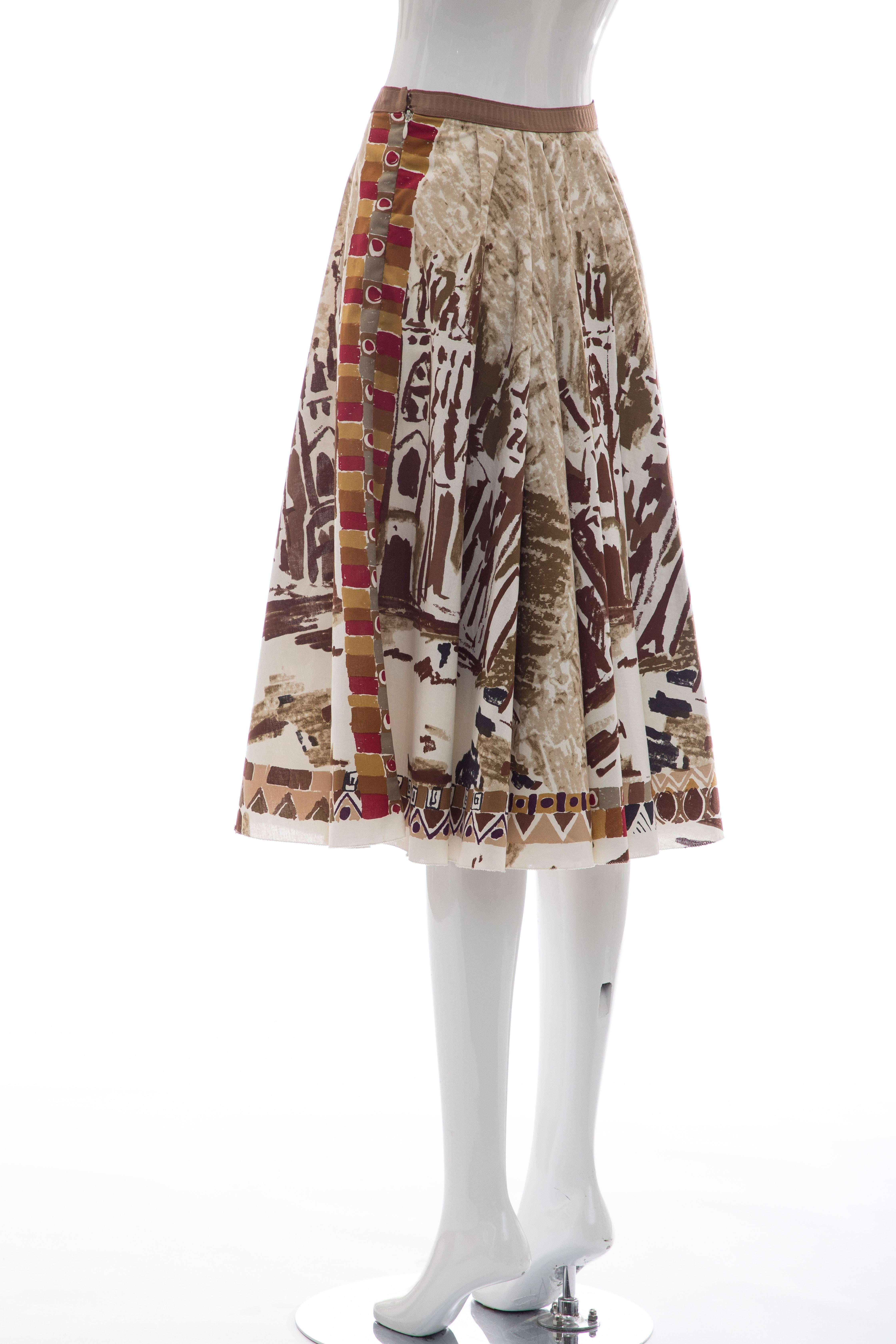 Prada Runway Tourist Scarf Print Cotton Circle Skirt, Spring - Summer ...
