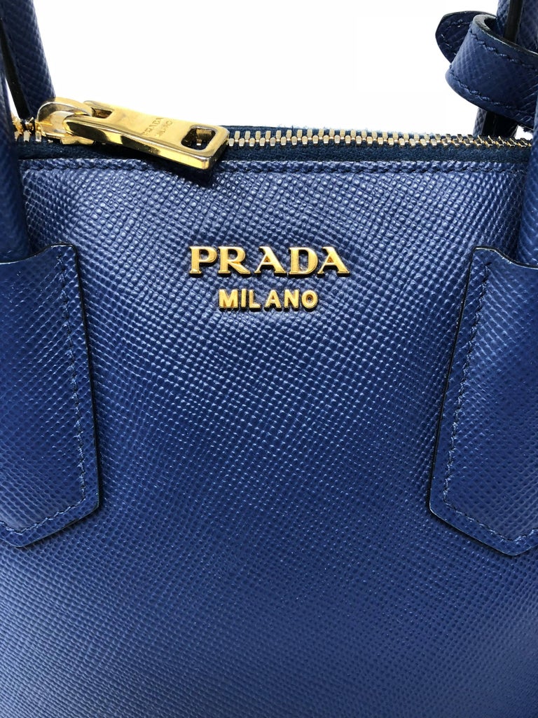 Prada Saffiano Cuir in Bluette at 1stDibs