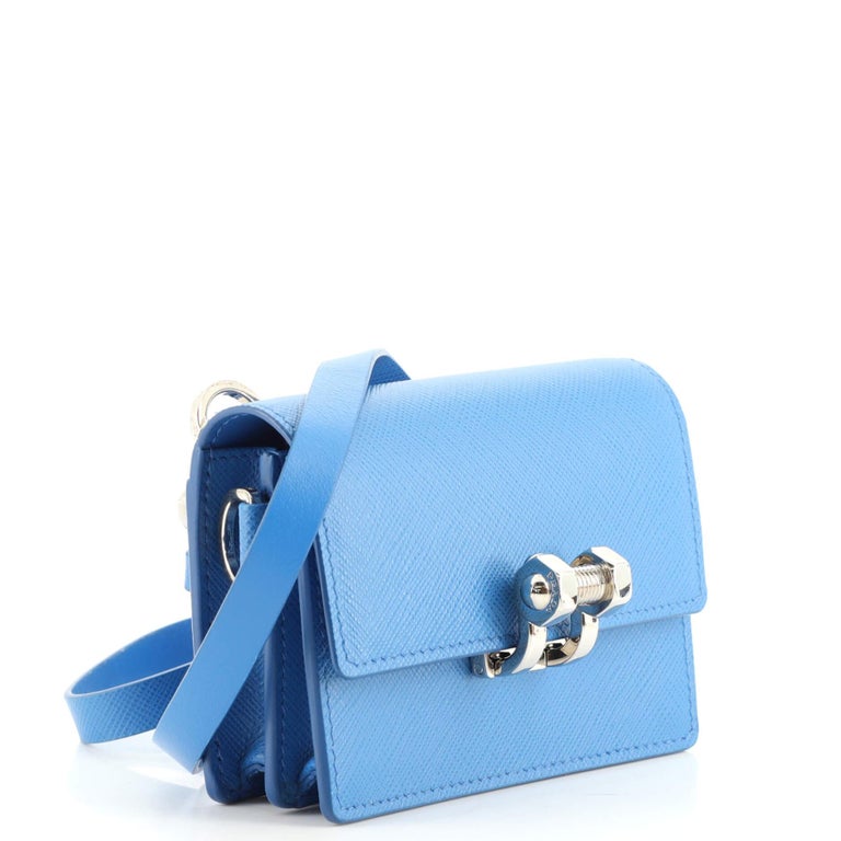 Prada Screw Lock Crossbody Bag Saffiano Leather Mini at 1stDibs