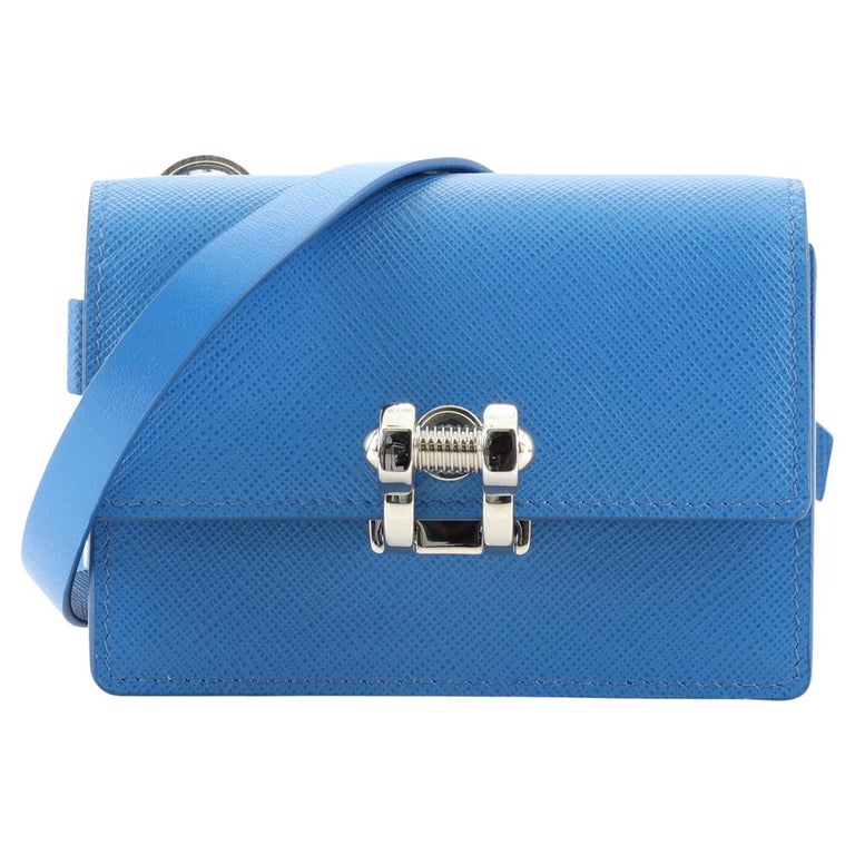Prada Screw Lock Crossbody Bag Saffiano Leather Mini at 1stDibs