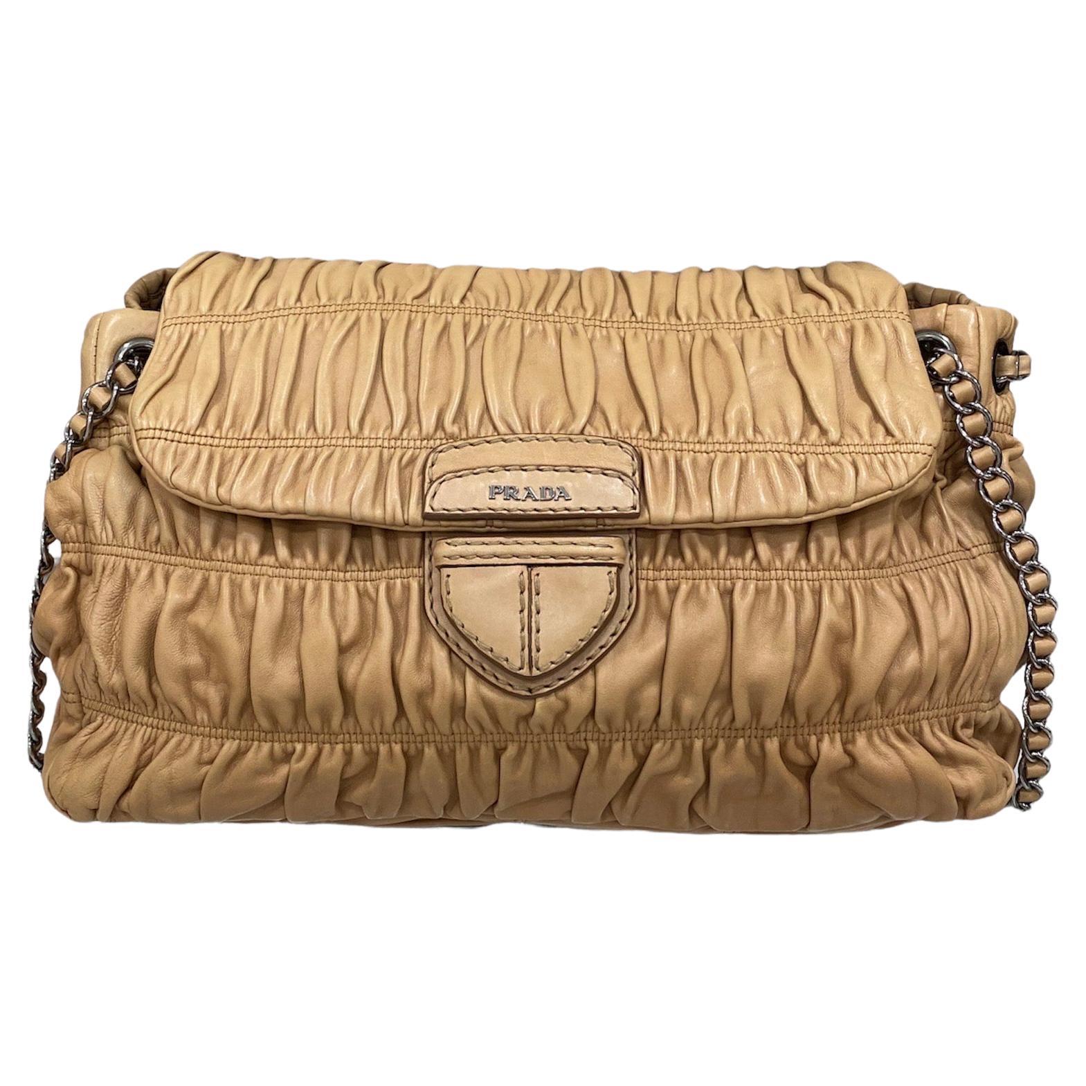Prada Shopper Shoulder Bag Beige at 1stDibs