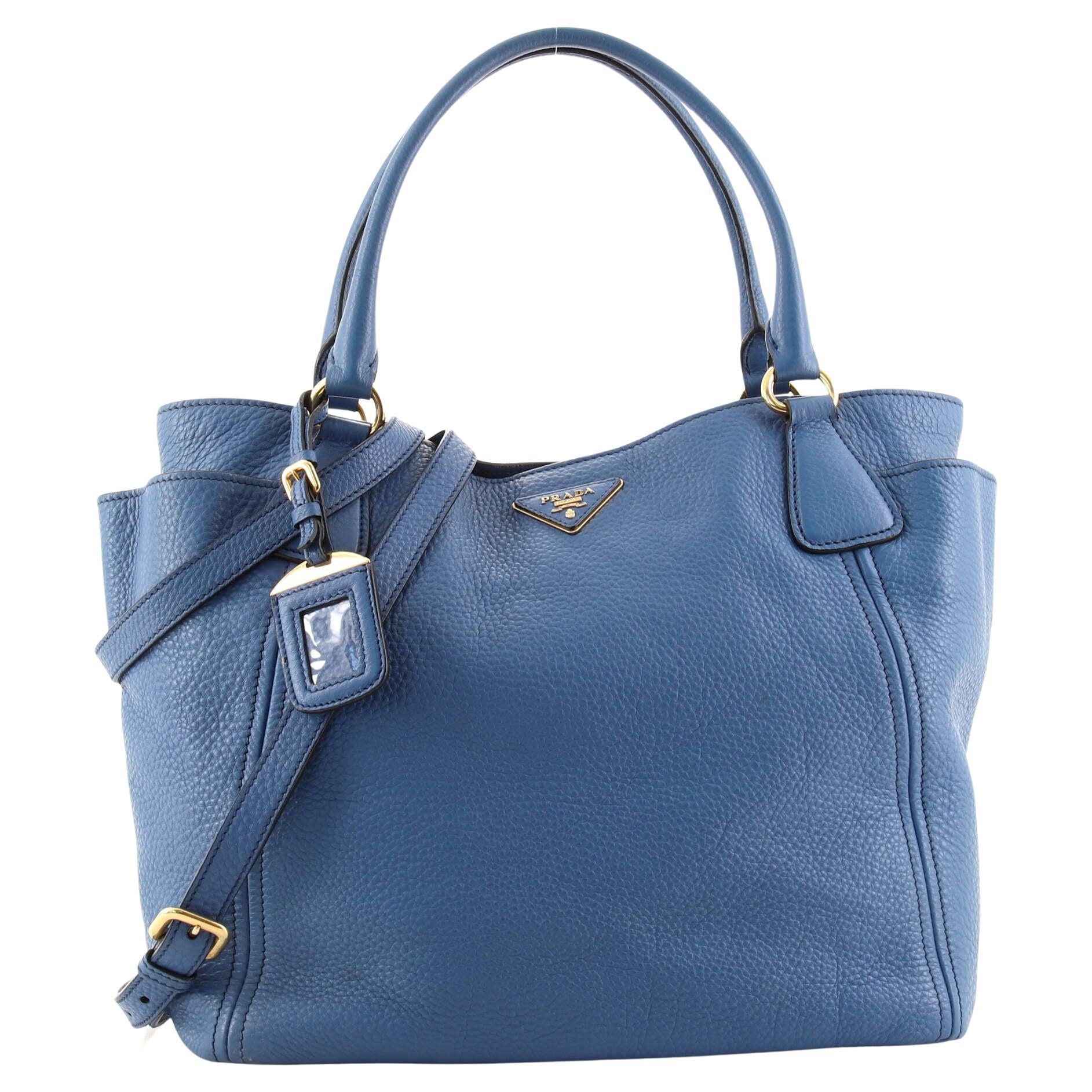 Prada Light Blue Saffiano Lux Leather Double Zip Tote at 1stDibs ...