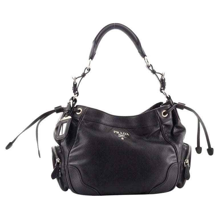Prada Side Pocket Hobo Vitello Daino Medium at 1stDibs