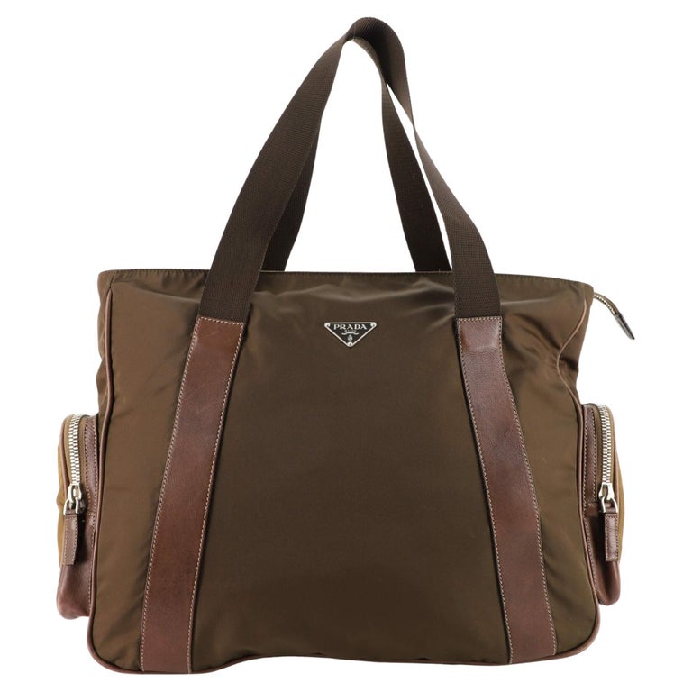Prada Side Pocket Zipped Tote Tessuto Large For Sale at 1stDibs