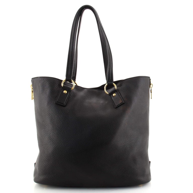 Prada Side Zip Shopper Tote Vitello Daino Large at 1stDibs