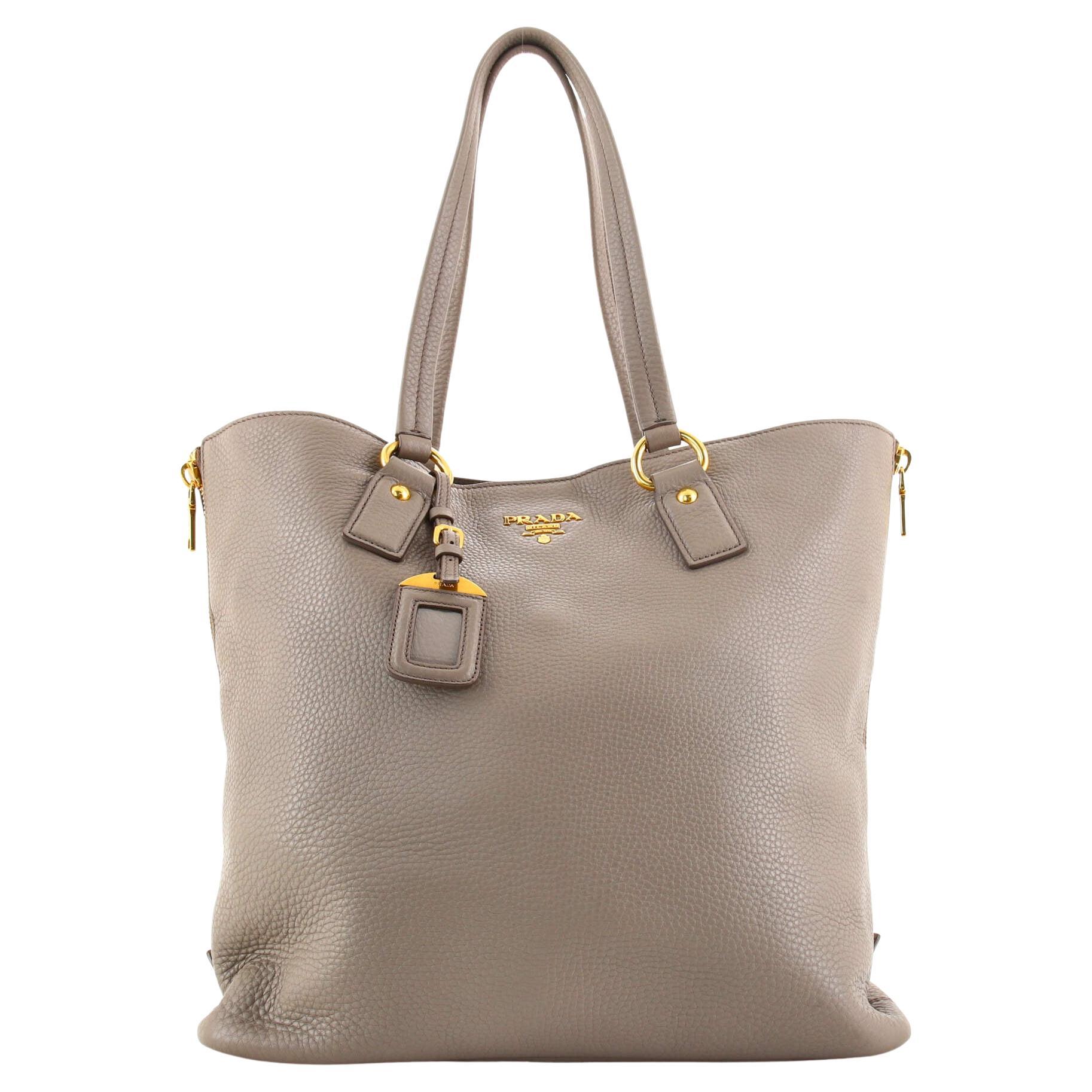 Prada Tan Soft Calf Leather Tote at 1stDibs