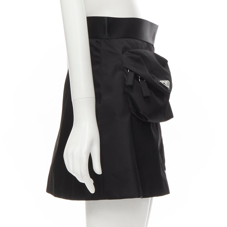 PRADA Signature Triangle flap pouch pocket nylon belted nylon skirt S ...