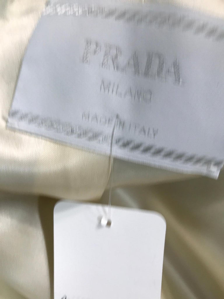 Prada Silver Cream Silk Twining Vine Brocade Coat at 1stDibs | prada ...