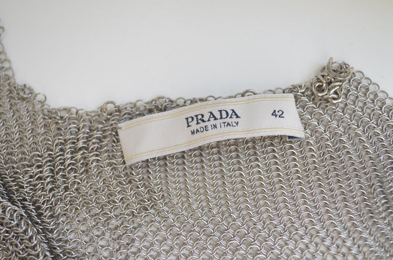 Prada Silver Metal Chainmail Top at 1stDibs