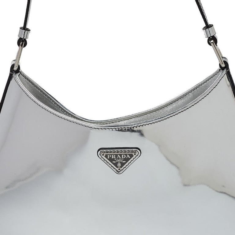 Prada Silver Mirror Leather Cleo Shoulder Bag at 1stDibs | prada cleo ...
