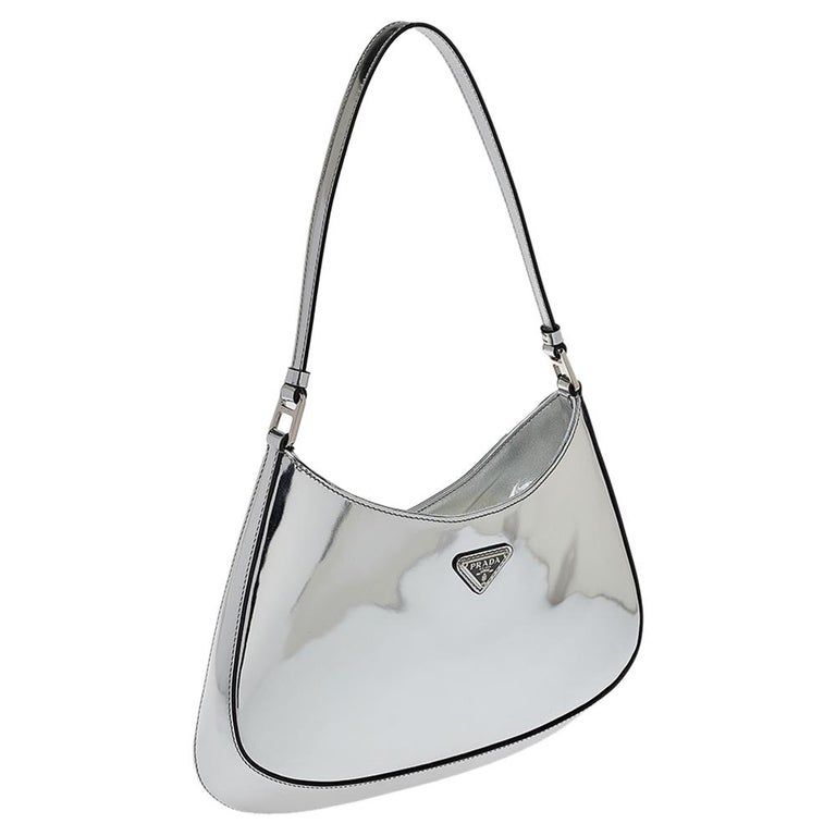 Prada Silver Mirror Leather Cleo Shoulder Bag at 1stDibs | prada cleo ...