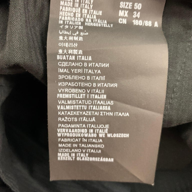 PRADA Size 34 Black Virgin Wool Button Fly Dress Pants For Sale at 1stDibs